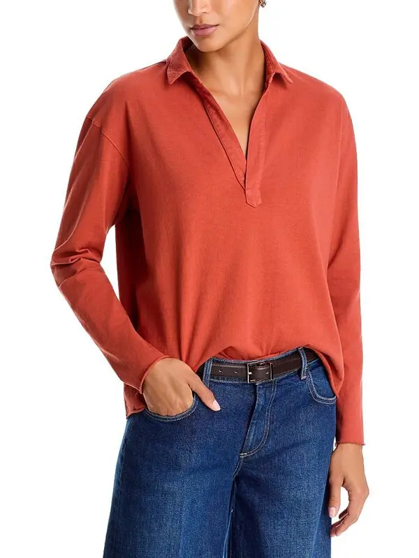 Frank & Eileen Patrick Collared Sweatshirt - Clay