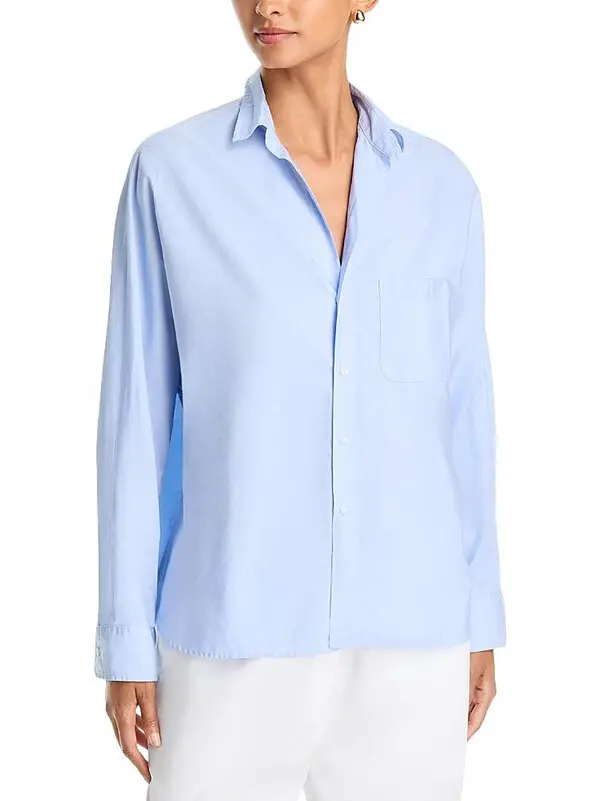 Frank & Eileen Oona Cotton Continuous Sleeve Shirt - French Blue
