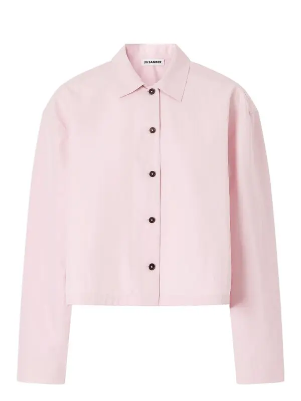 JIL SANDER Cropped Poplin Shirt - Pink