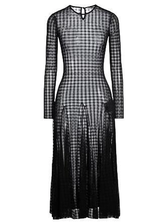AMI Paris Checked Mesh Midi Dress - Black