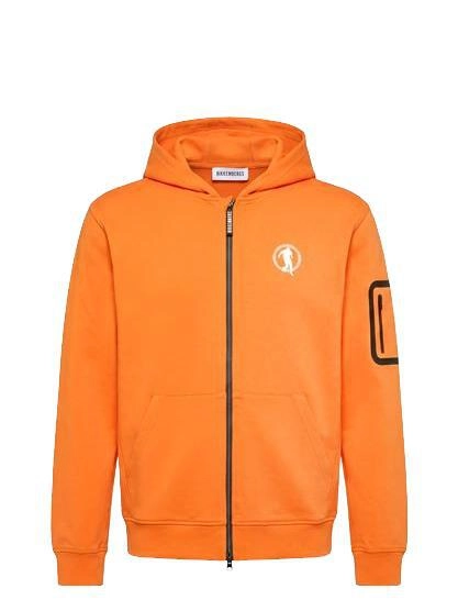 BIKKEMBERGS Hooded Zip-up Sweatshirt - Orange