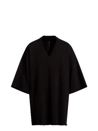 Rick Owens Cotton Fleece V-neck Sweatshirt - Black