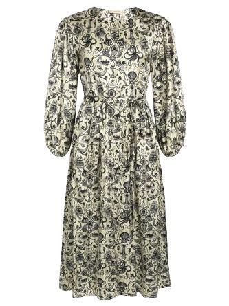 JUCCA Maxi Dress With Belt And Multicolor Print - Black