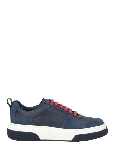 FERRAGAMO Midnight Calfskin Flatform Sneakers - Blue