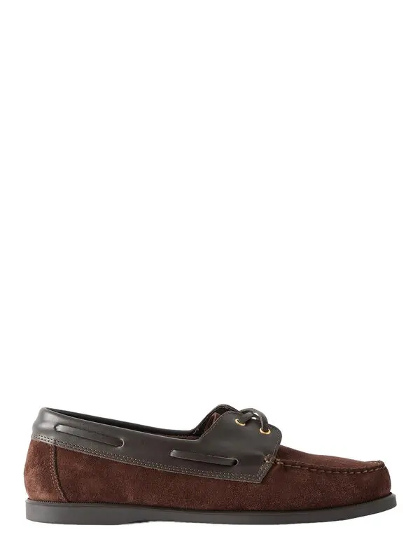 MORJAS Suede Boat Shoes - Brown