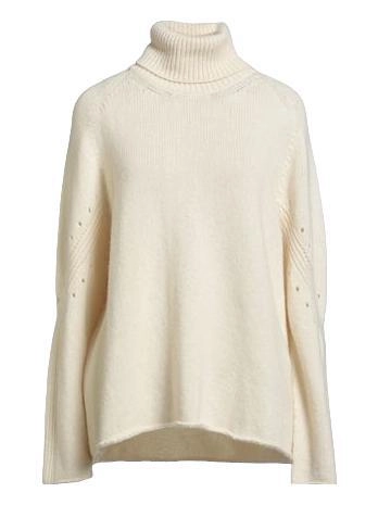 SEMICOUTURE Cashmere Blend Turtleneck Sweater - White
