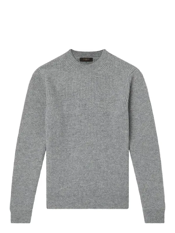 SLOWEAR Zanone Slim-fit Ribbed Wool Sweater - Gray