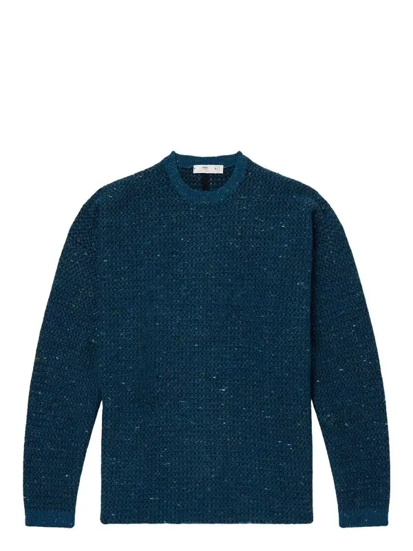 Inis Meáin Tonnta Merino Wool And Cashmere-blend Sweater - Blue