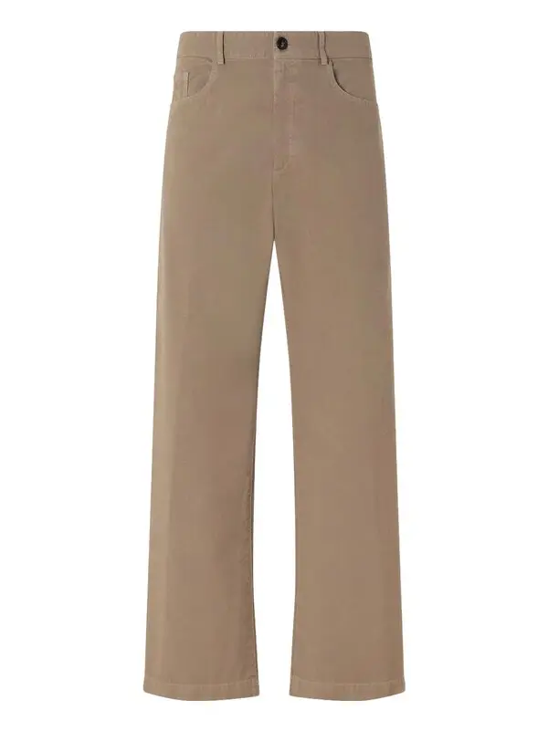 Dries Van Noten Straight-leg Cotton Trousers - Neutrals