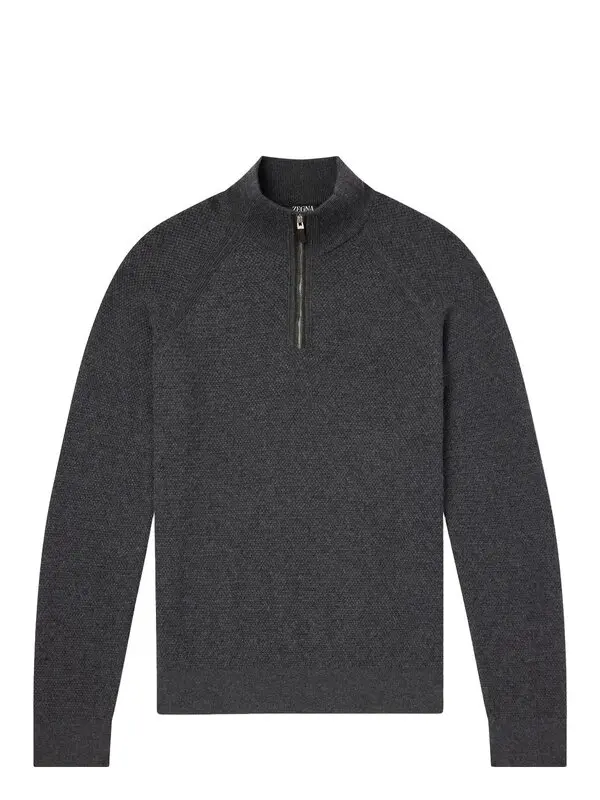 Zegna Oasi Cashmere Half-zip Sweater - Gray