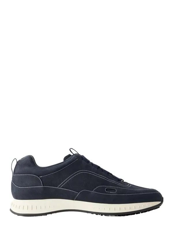 John Lobb Nubuck Laced Stream Sneakers - Navy