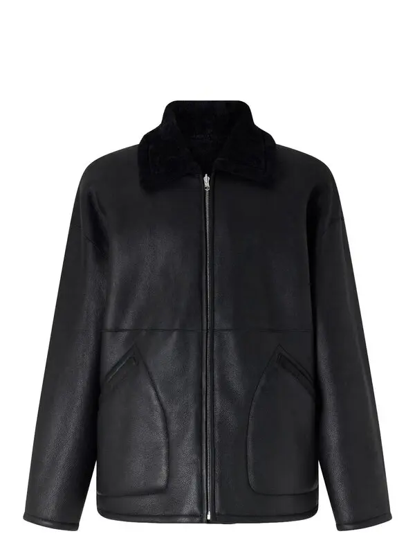 Auralee Reversible Shearling Jacket - Black