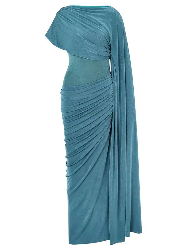 MALOA Zahra Ocean Maxi Dress - Blue