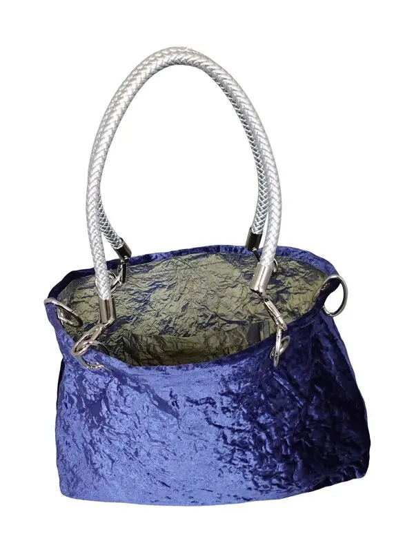 ROMER MILLINERY Morphy Moldable Cobalt Velvet & Silk 3-way Bag - Blue