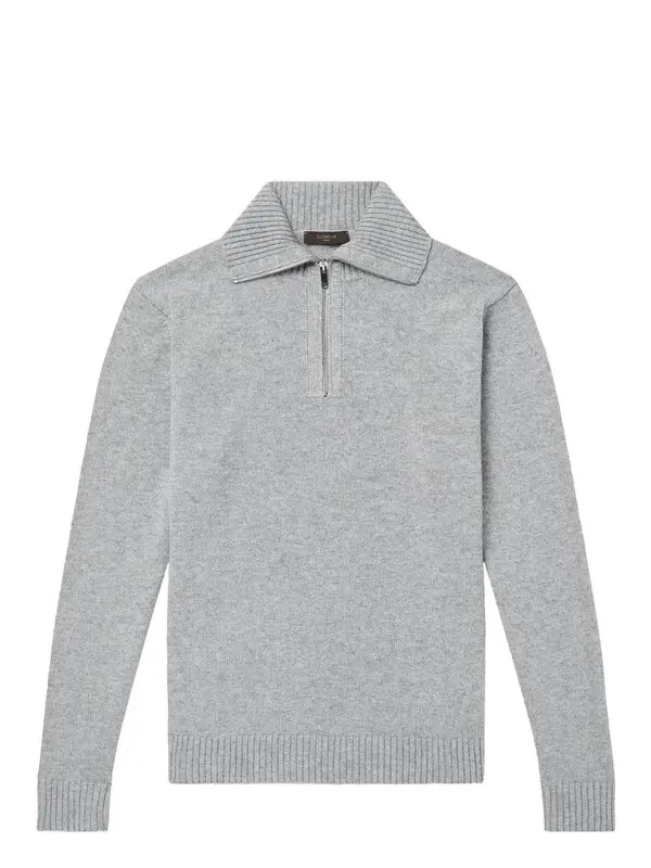 SLOWEAR Zanone Slim-fit Cashmere Half Zip-up Sweater - Gray
