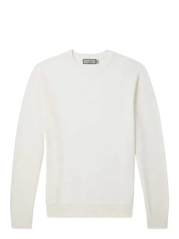 Canali Wool And Cashmere-blend Sweater - Neutrals