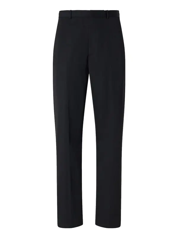 Bottega Veneta Straight-leg Grain De Poudre Wool Trousers - Black