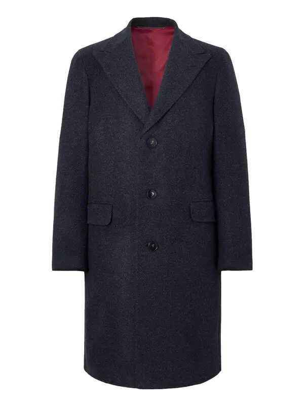 Canali Wool And Cashmere Blend Coat - Blue