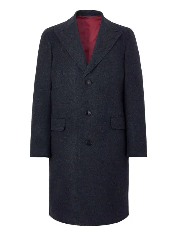 Canali Wool And Cashmere Blend Coat - Navy