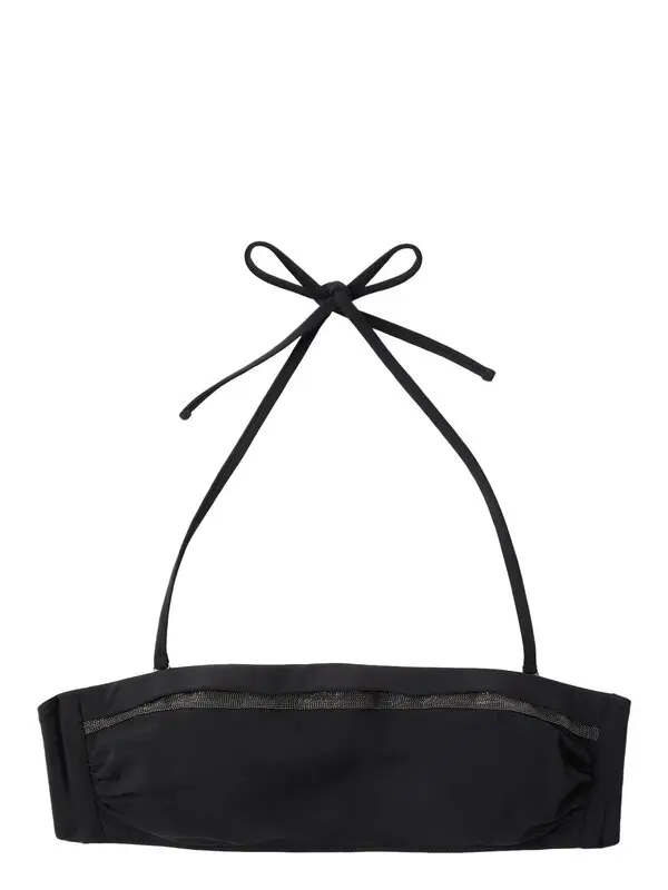 Brunello Cucinelli Monili Chain-embellished Bikini Top - Black