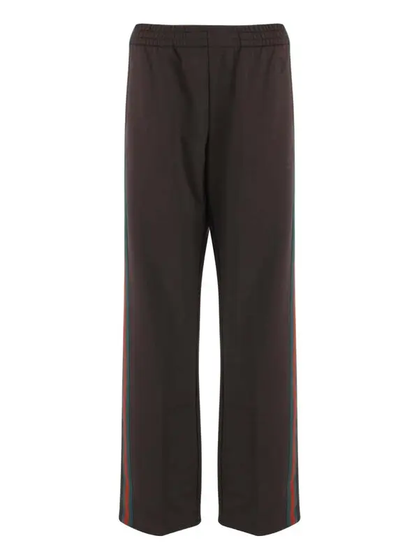 Gucci Elastic Waist Sports Pants With Signature Webbing - Brown