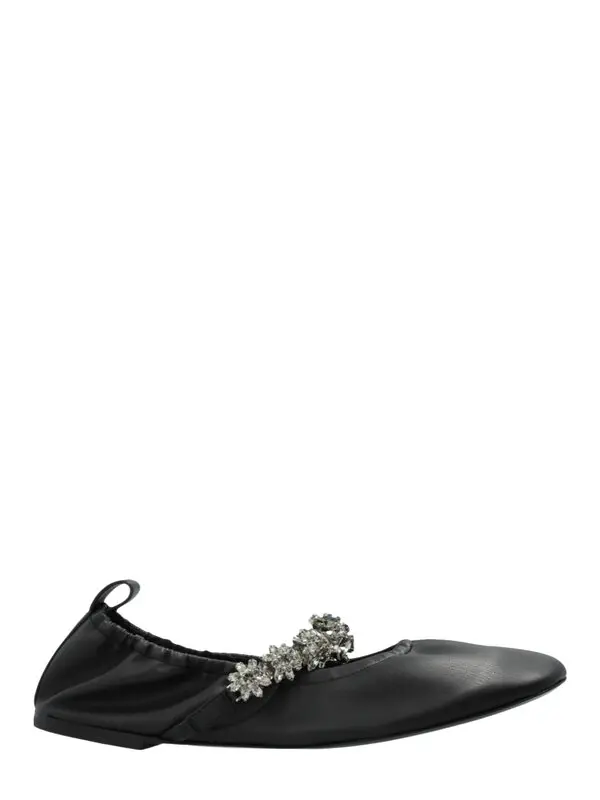 Stella McCartney Elsa Crystal Strap Ballet Flats - Black