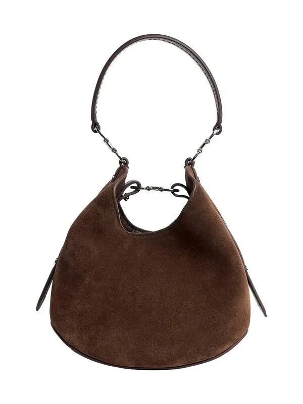 Harrods Small Suede Shoulder Bag - Brown