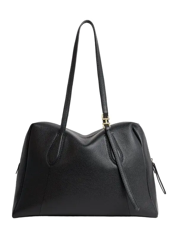 Harrods Medium Leather Wren Shoulder Bag - Black