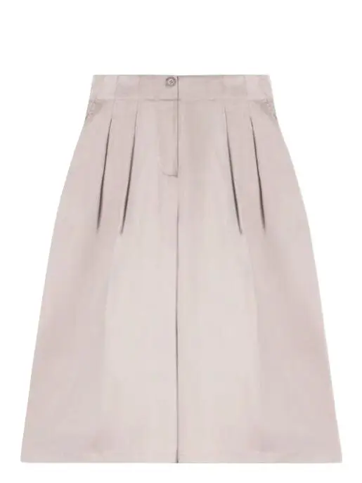 Emporio Armani Pleated Wide-leg Culottes - Light Brown