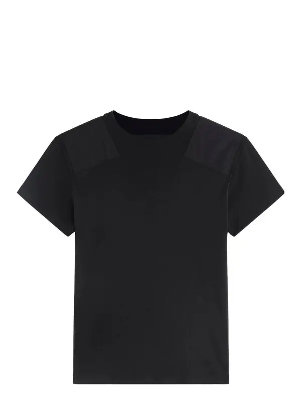 Phoebe Philo Crew Neck T-shirt With Shoulder Patch Detailing - Black