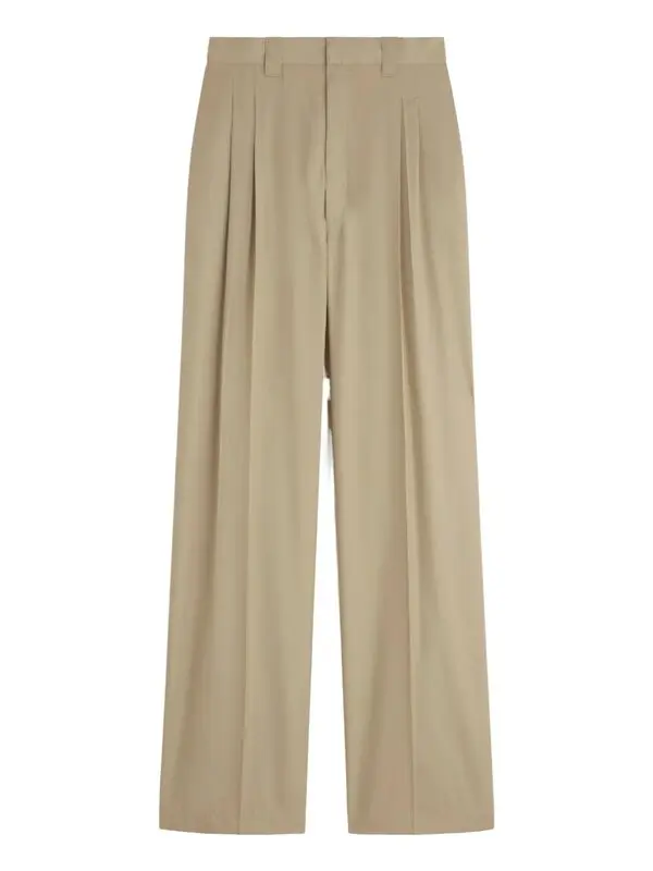 Phoebe Philo Tailored Wide-leg Pleated Trousers - Nude