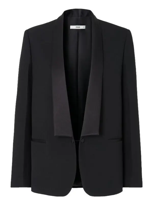 Fendi Grain De Poudre Blazer - Black