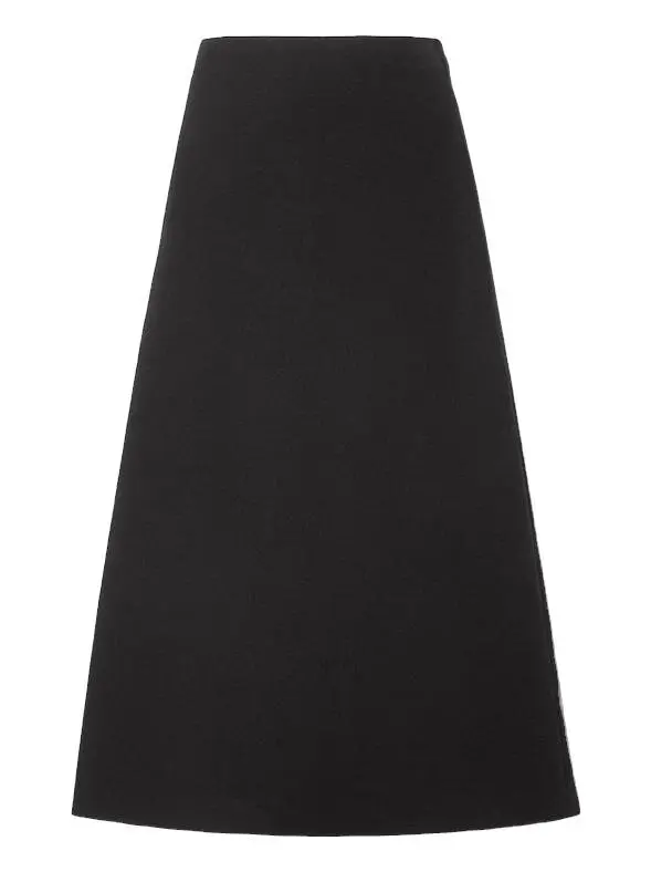 Fendi Wool Bouclé Midi Skirt - Black