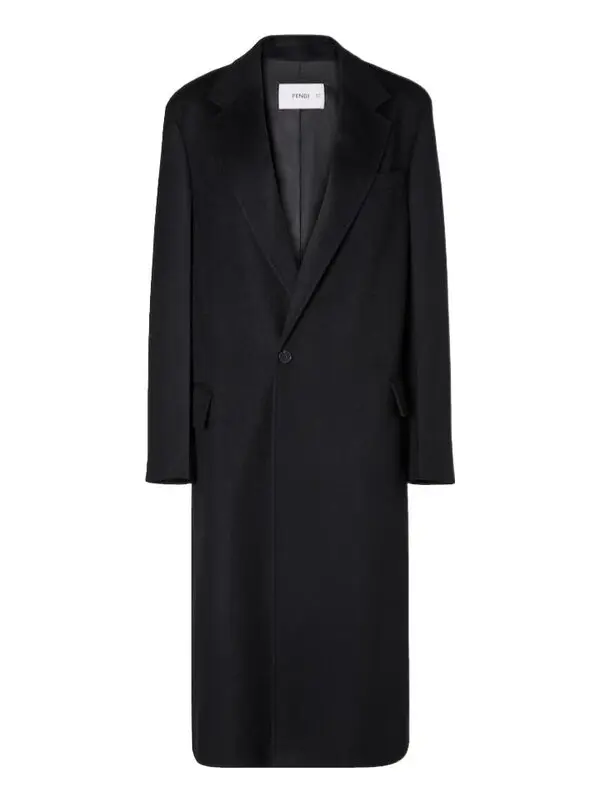 Fendi Cashmere Single-breasted Coat - Black