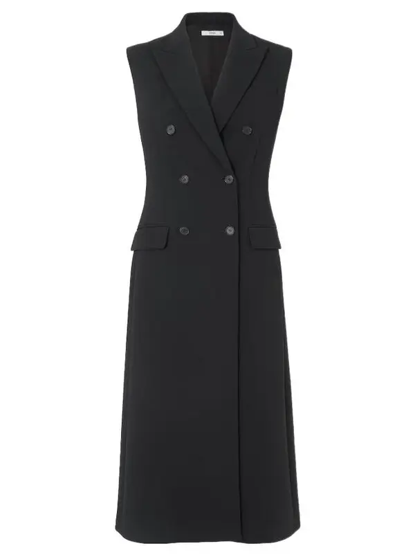 Fendi Sleeveless Double-breasted Cady Dress - Black