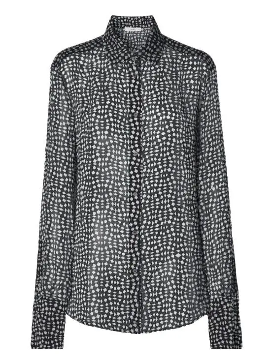 Fendi Printed Georgette Shirt - Black