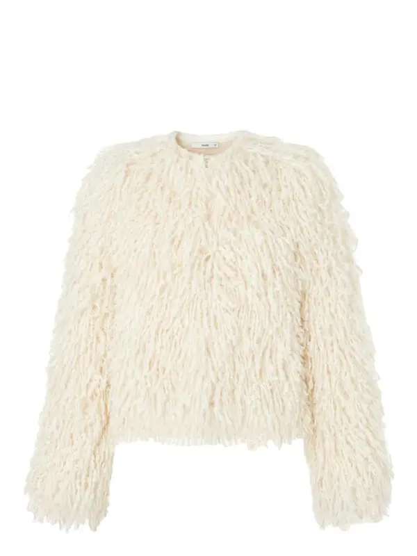 Fendi Long Pile Cashmere And Mohair Jacket - Ivory