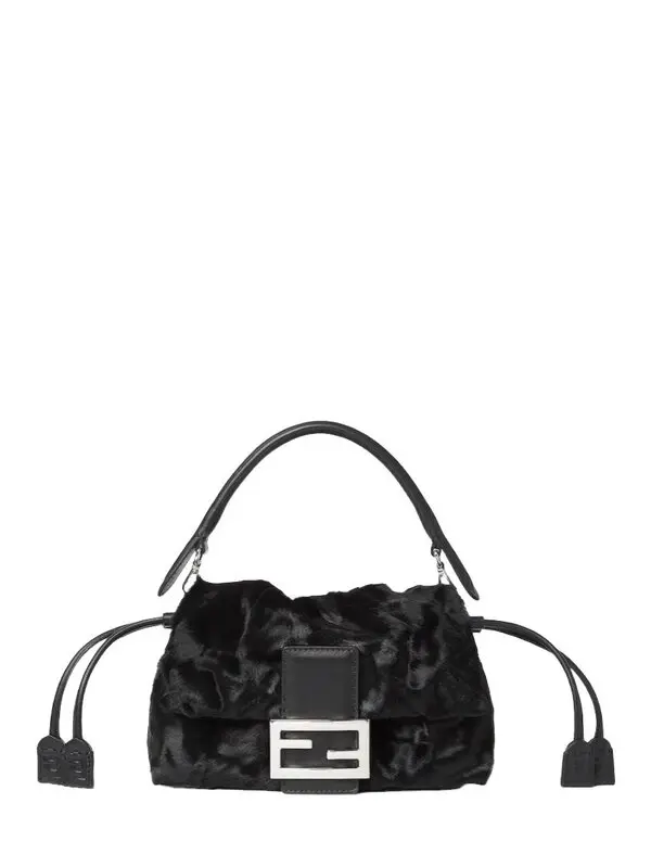 Fendi Baguette Soft Small Pony-effect Leather Mini-bag - Black
