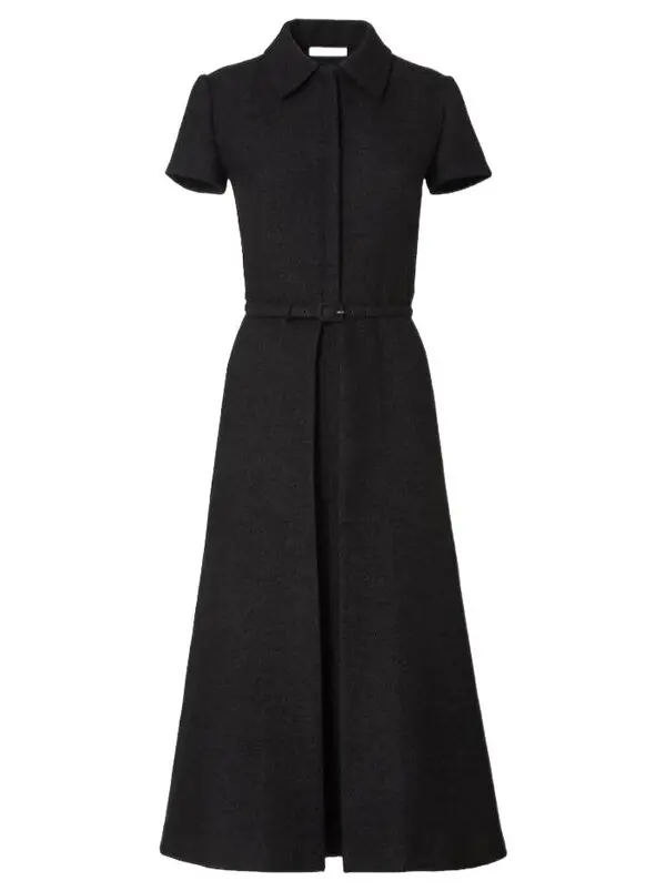 Fendi Bouclé Wool Maxi Dress - Black