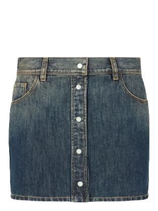 Fendi Washed Denim Skirt - Blue