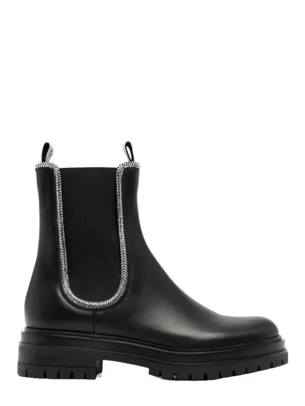 GIANVITO ROSSI Embellished Ankle Boots - Black