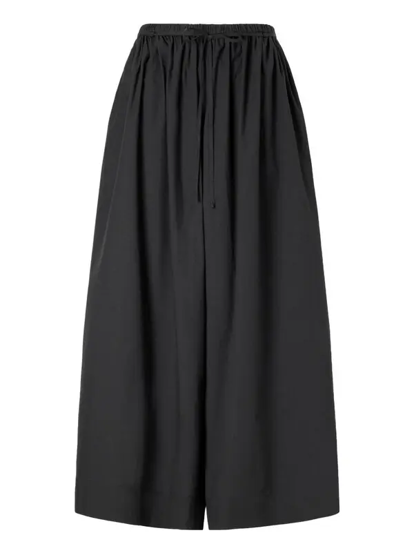 ST. AGNI Elasticated Wide-leg Trousers - Black