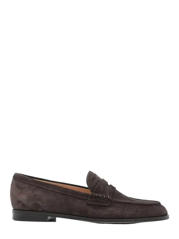 GIANVITO ROSSI Georgie Penny-strap Suede Loafers - No