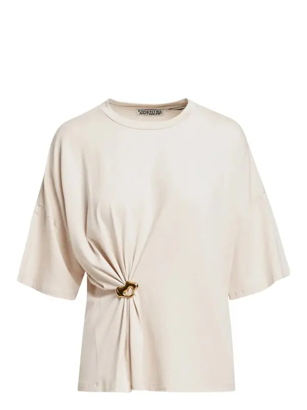 Essentiel Antwerp Gathered Hardware Detail T-shirt - Off White