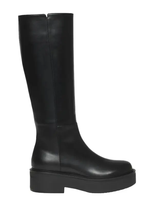 GIANVITO ROSSI Leather Platform Boots - Black