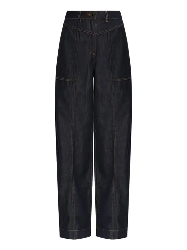 SELF-PORTRAIT Belt-loop Wide-leg Jeans - Navy