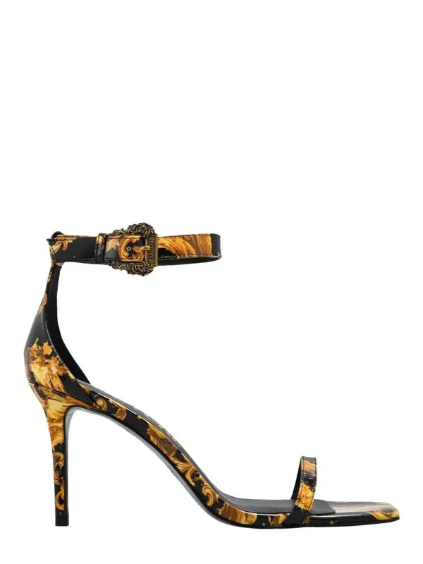 Versace Baroque Printed Ankle Strap Stiletto Sandals - Multi