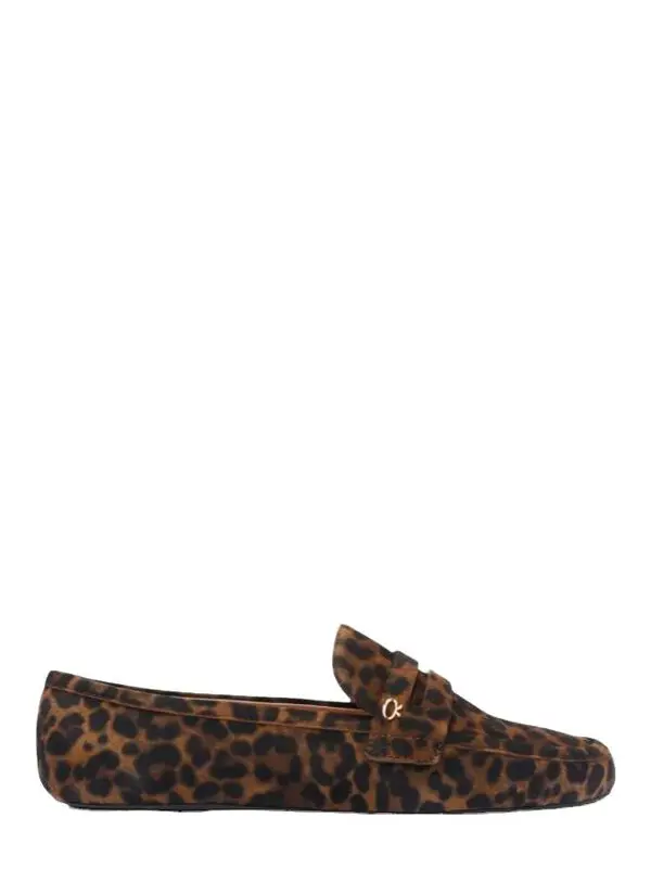 GIANVITO ROSSI Leopard Print Loafers - Black