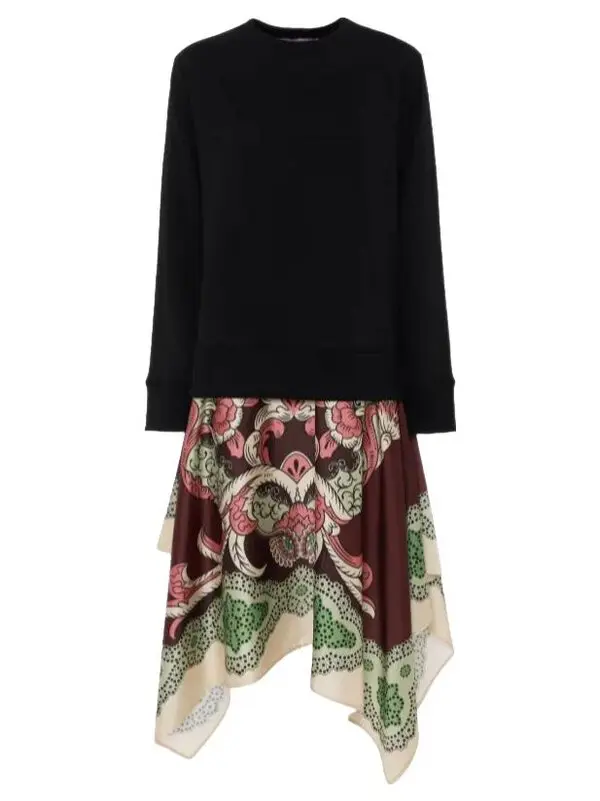 La DoubleJ Printed Sweatshirt Dress - Black