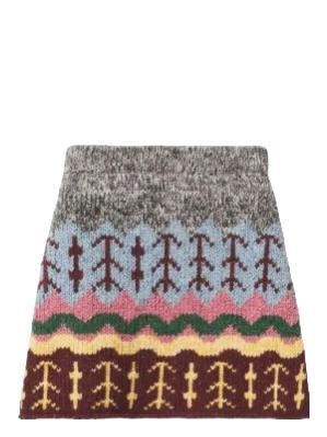 La DoubleJ Chalet Knitted Mini Skirt - Multicolor